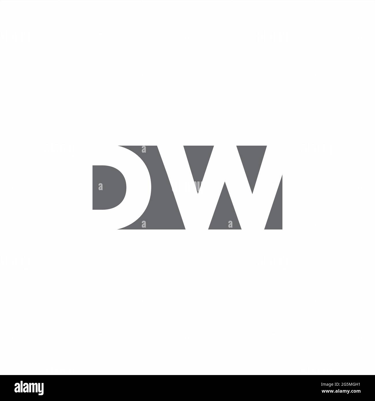 DW Logo monogram with negative space style design template isolated on ...