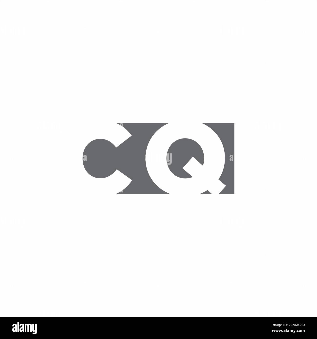 CQ Logo monogram with negative space style design template isolated on ...