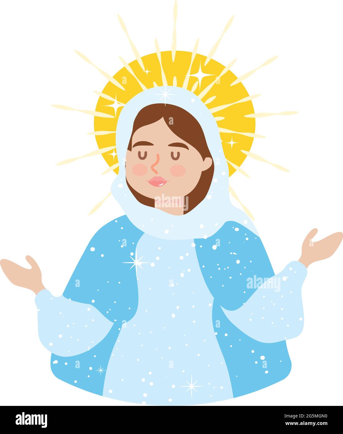 Cute virgin Mary on background Stock Vector Image & Art - Alamy