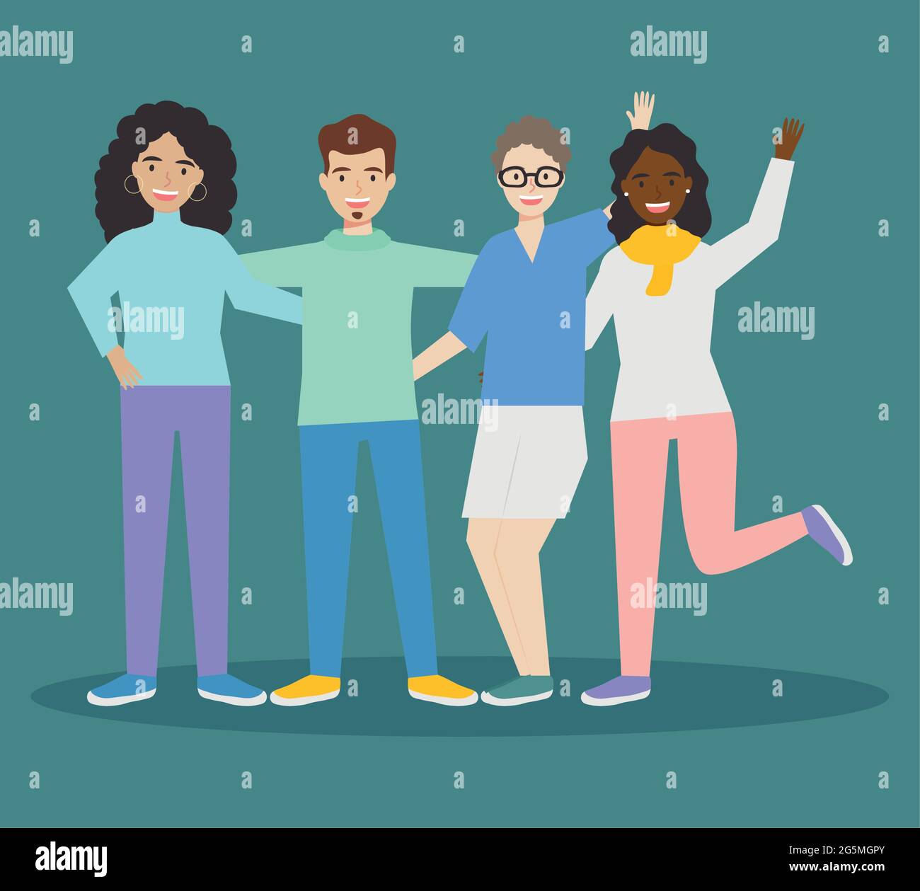 happy people together on background Stock Vector Image & Art - Alamy