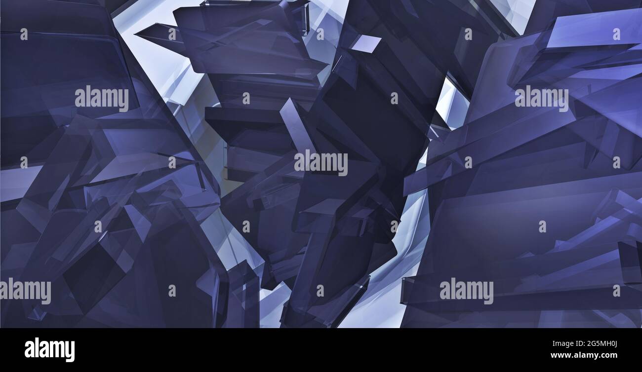 Technology abstract, glass structure background. 3D illustration ...