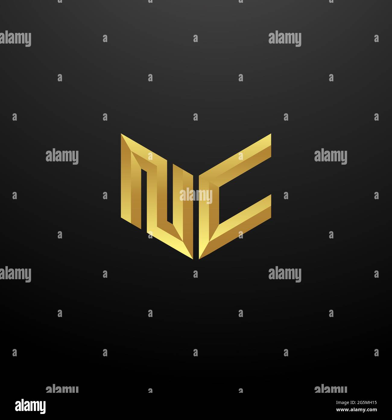 NC Logo Monogram Letter Initials Design Template with Gold and Black ...
