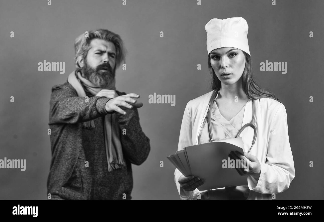 Prescribe medicines. Medical worker examining patient. Patient care ...