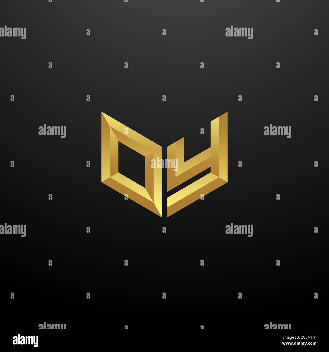 OY Logo Monogram Letter Initials Design Template with Gold and Black ...
