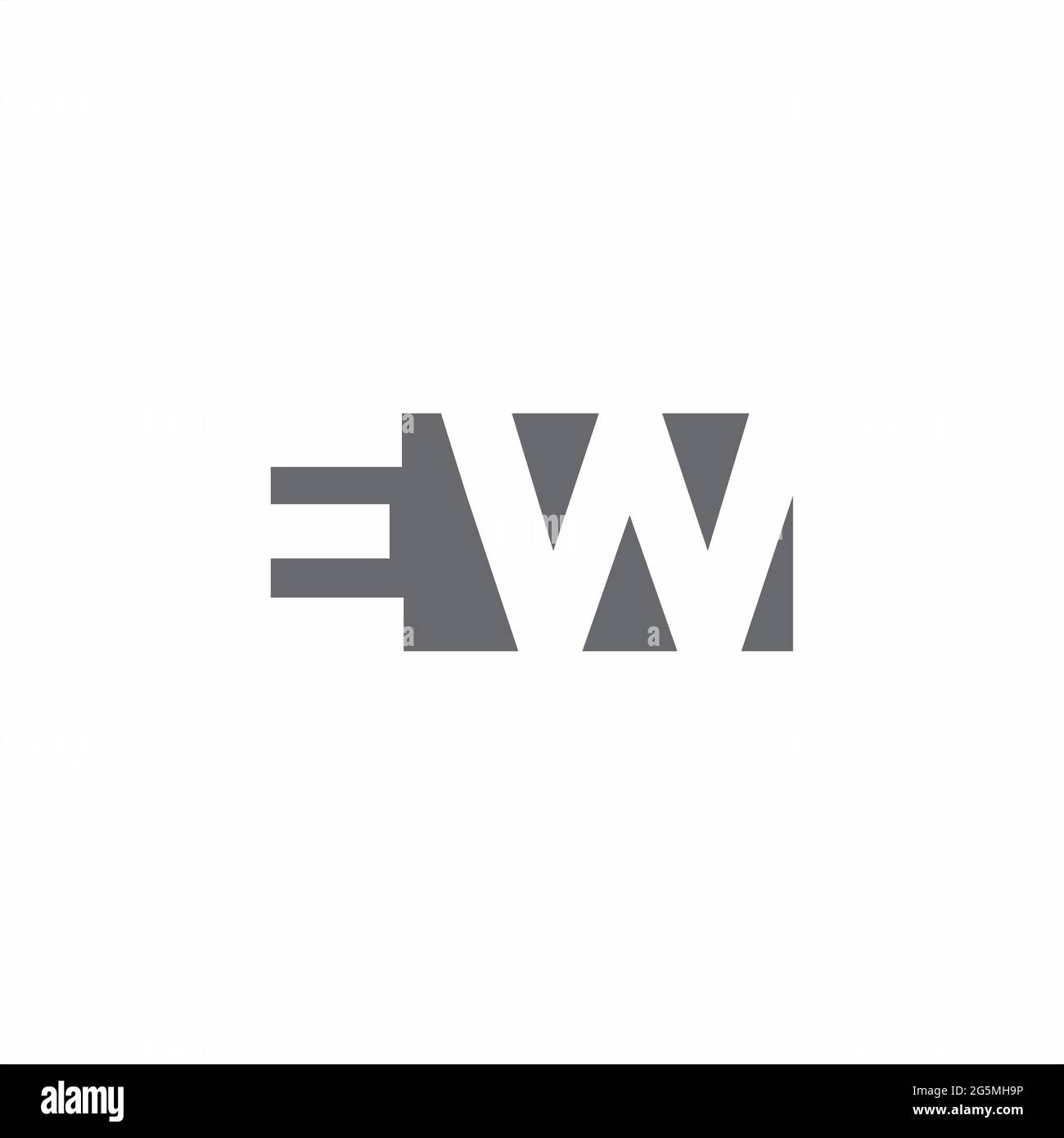 EW Logo monogram with negative space style design template isolated on ...
