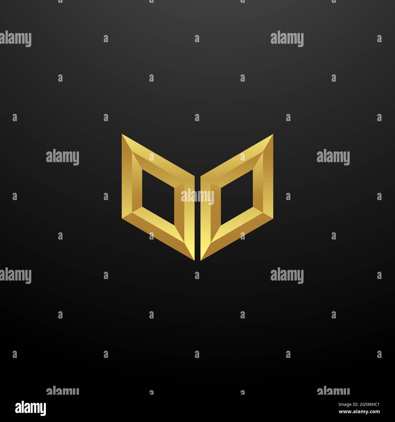 OO Logo Monogram Letter Initials Design Template with Gold and Black ...