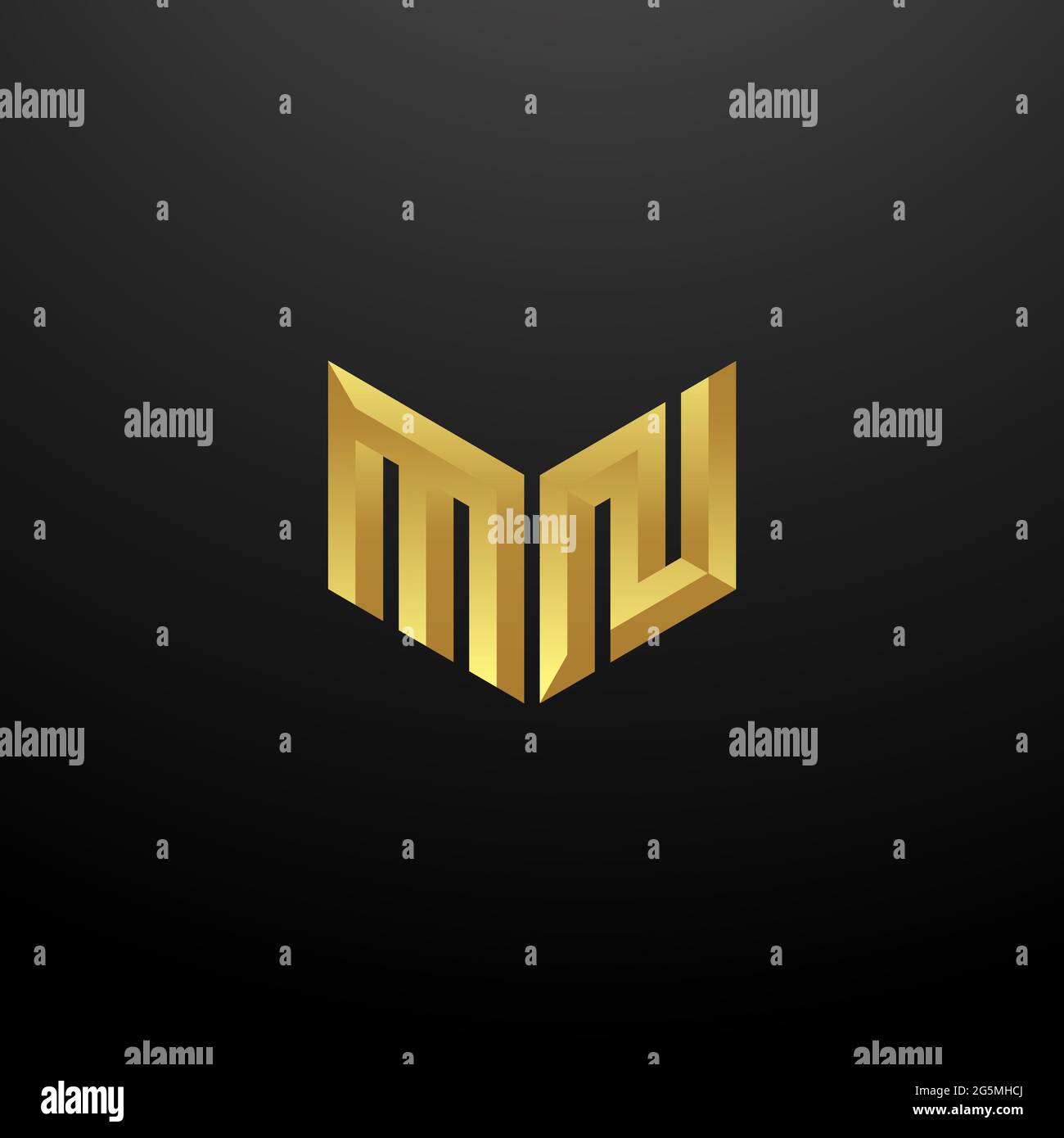 MN Logo Monogram Letter Initials Design Template with Gold and Black ...