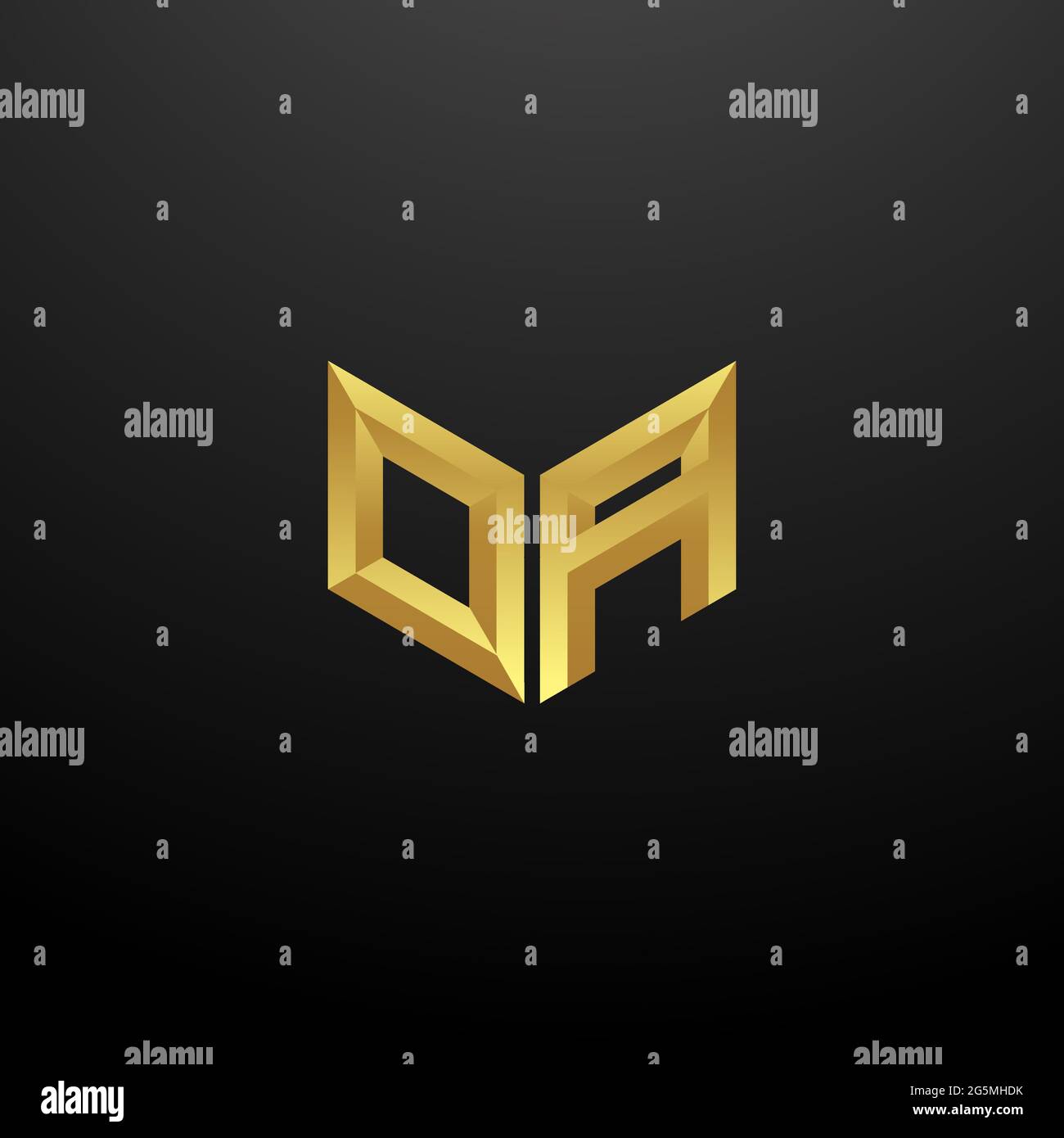 OA Logo Monogram Letter Initials Design Template with Gold and Black ...