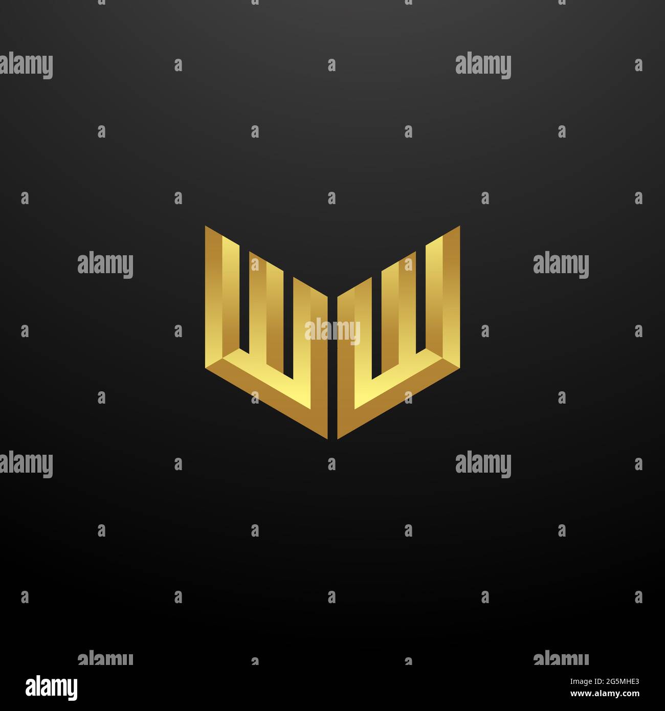WW Logo Monogram Letter Initials Design Template with Gold and Black ...