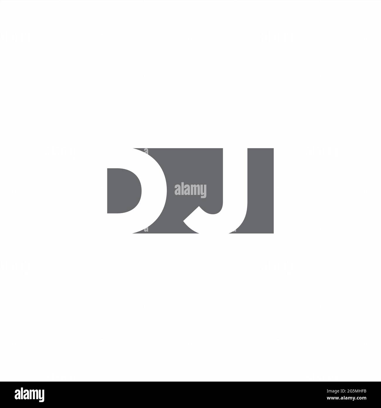 DJ Logo monogram with negative space style design template isolated on ...