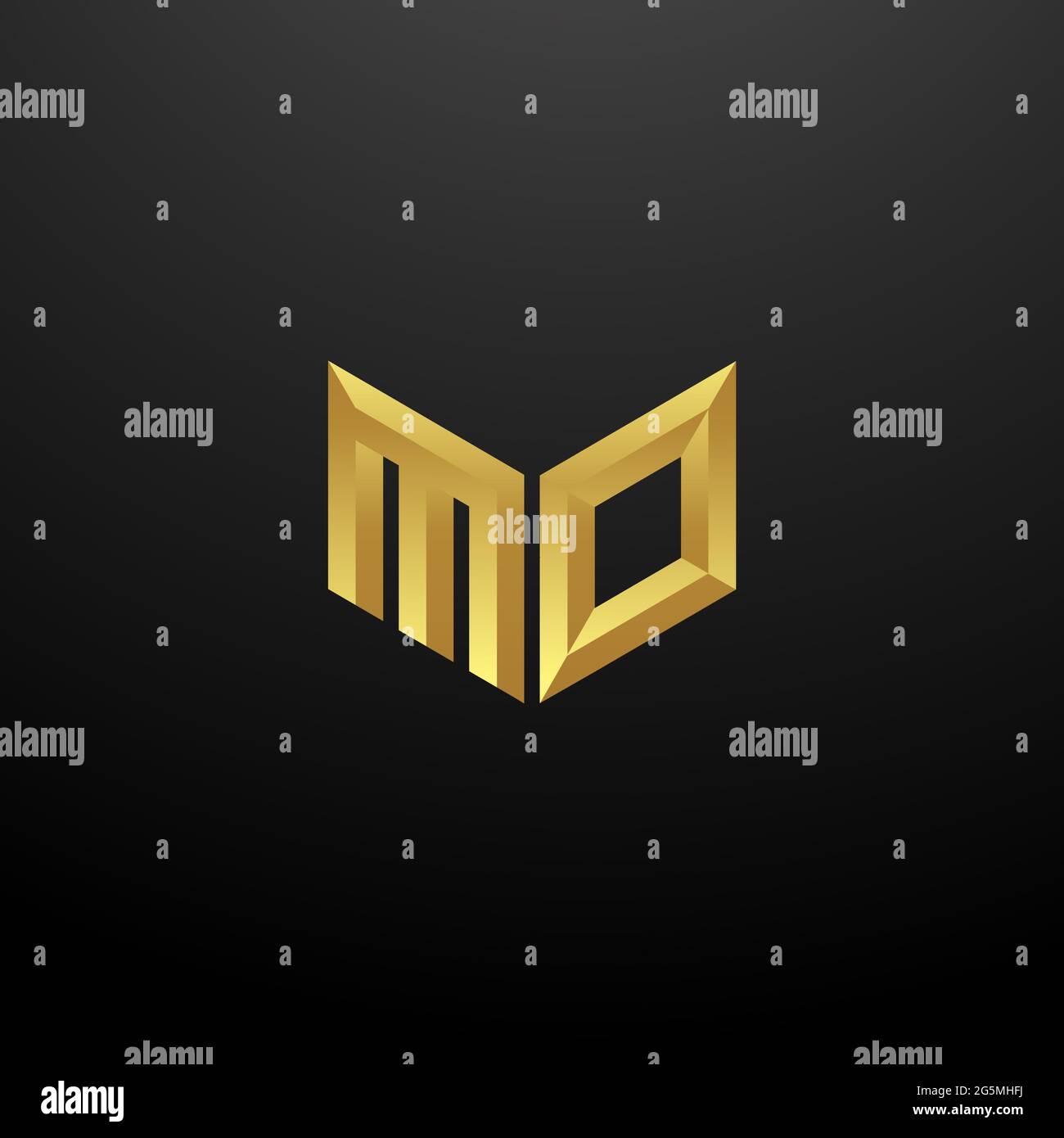 MO Logo Monogram Letter Initials Design Template with Gold and Black ...