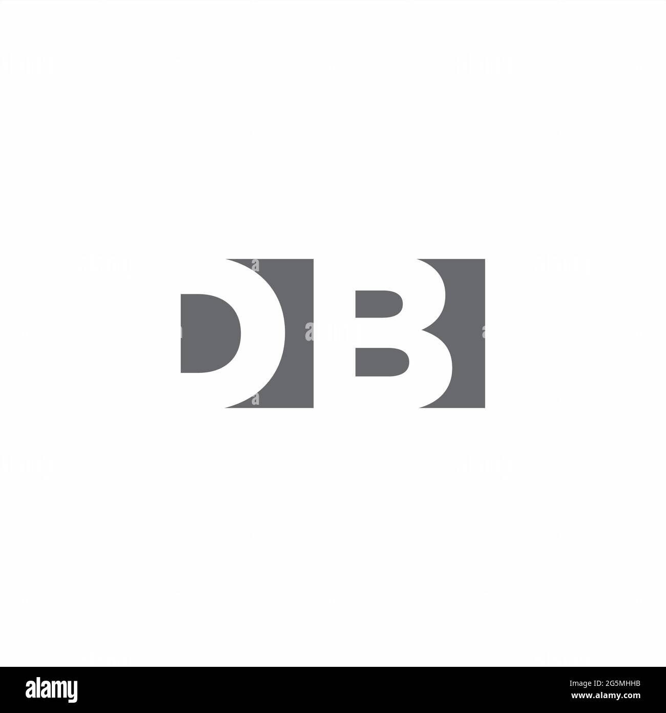 DB Logo monogram with negative space style design template isolated on ...