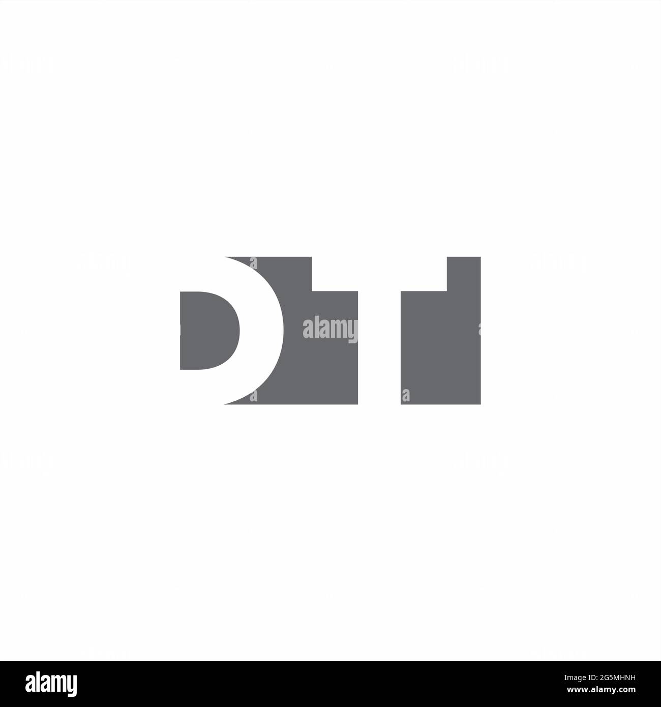 DT Logo monogram with negative space style design template isolated on ...