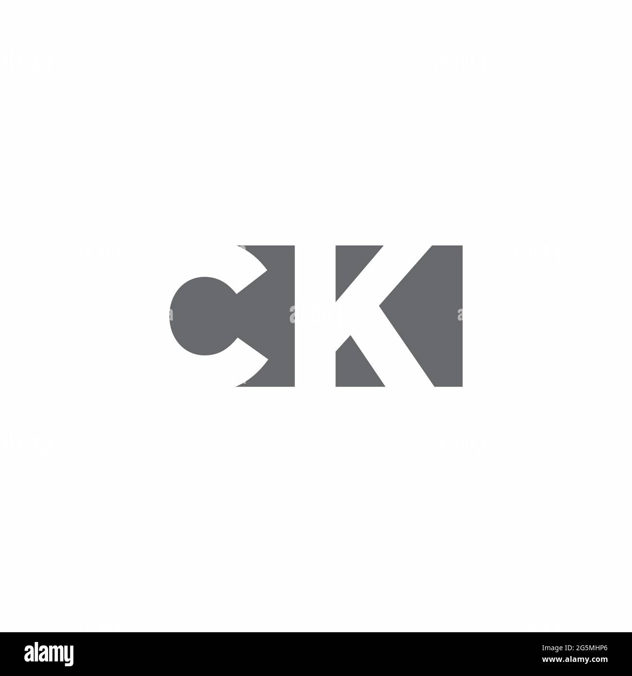 CK Logo monogram with negative space style design template isolated on ...