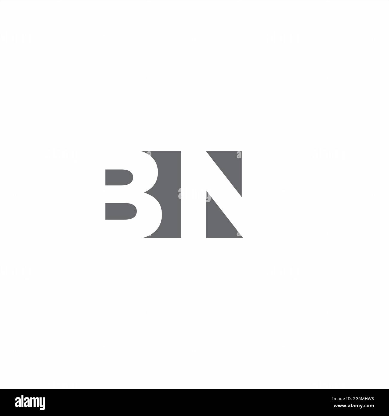 BN Logo monogram with negative space style design template isolated on ...