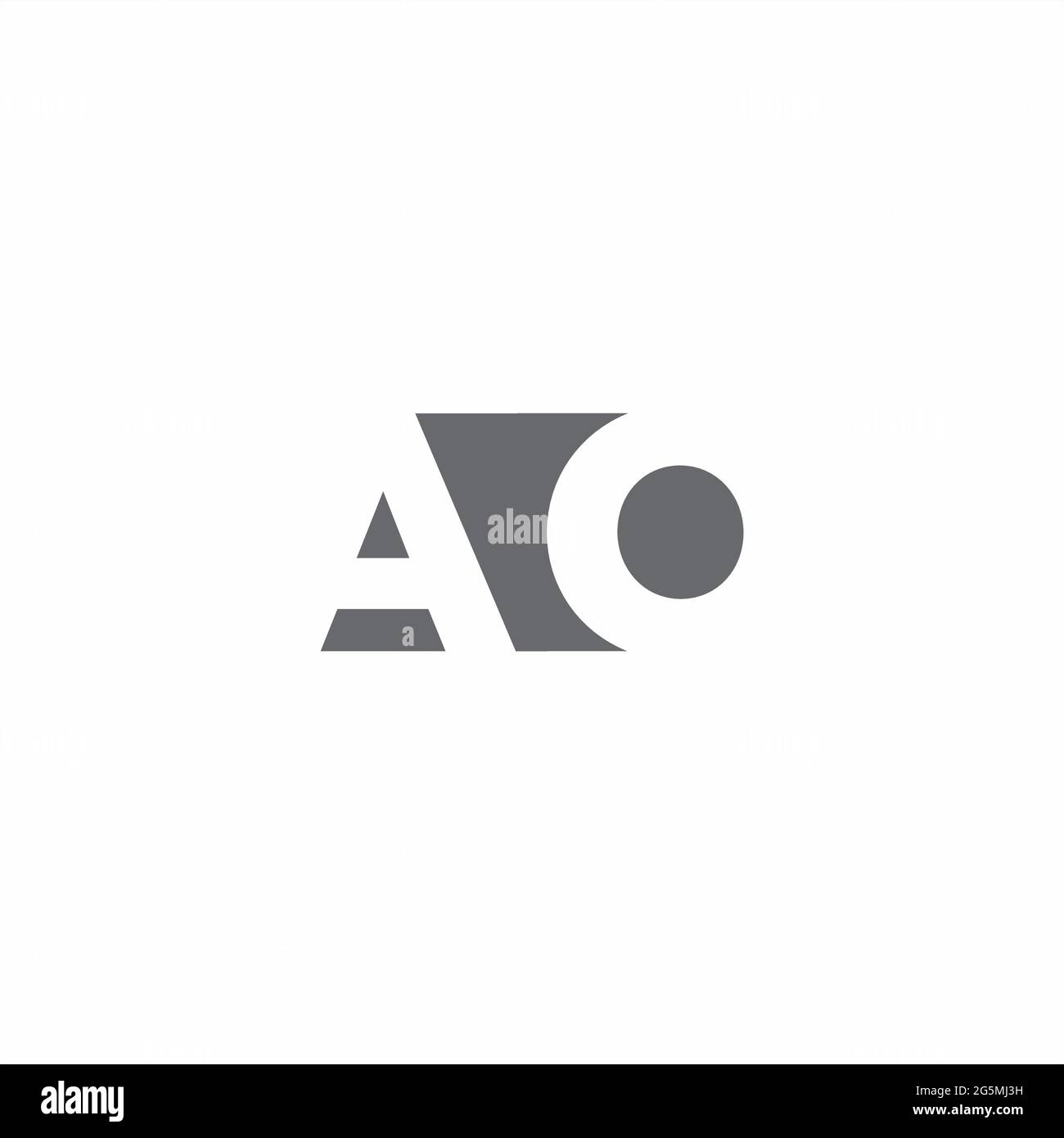 AO Logo monogram with negative space style design template isolated on ...