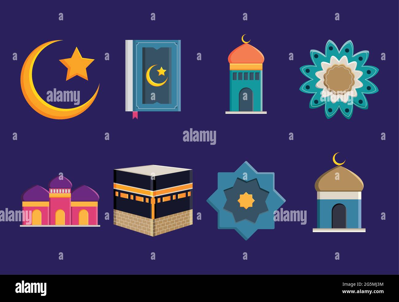 Islamic hajj icon set design Stock Vector Image & Art - Alamy