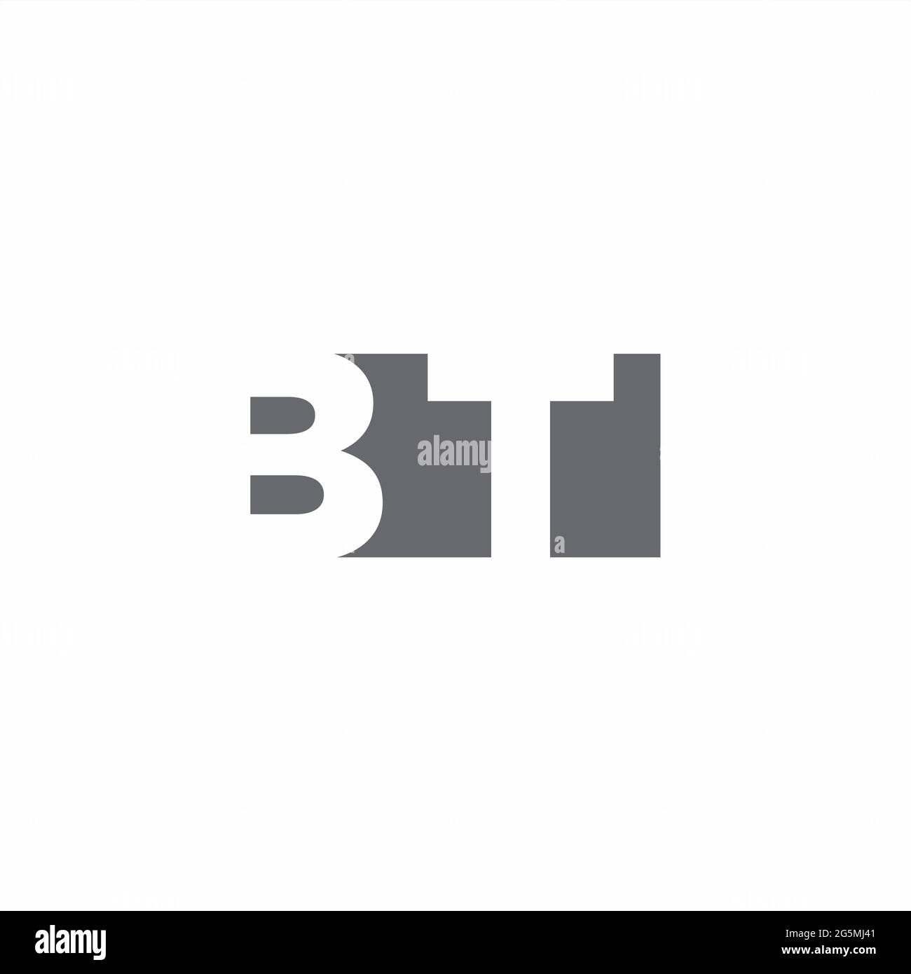 BT Logo monogram with negative space style design template isolated on ...