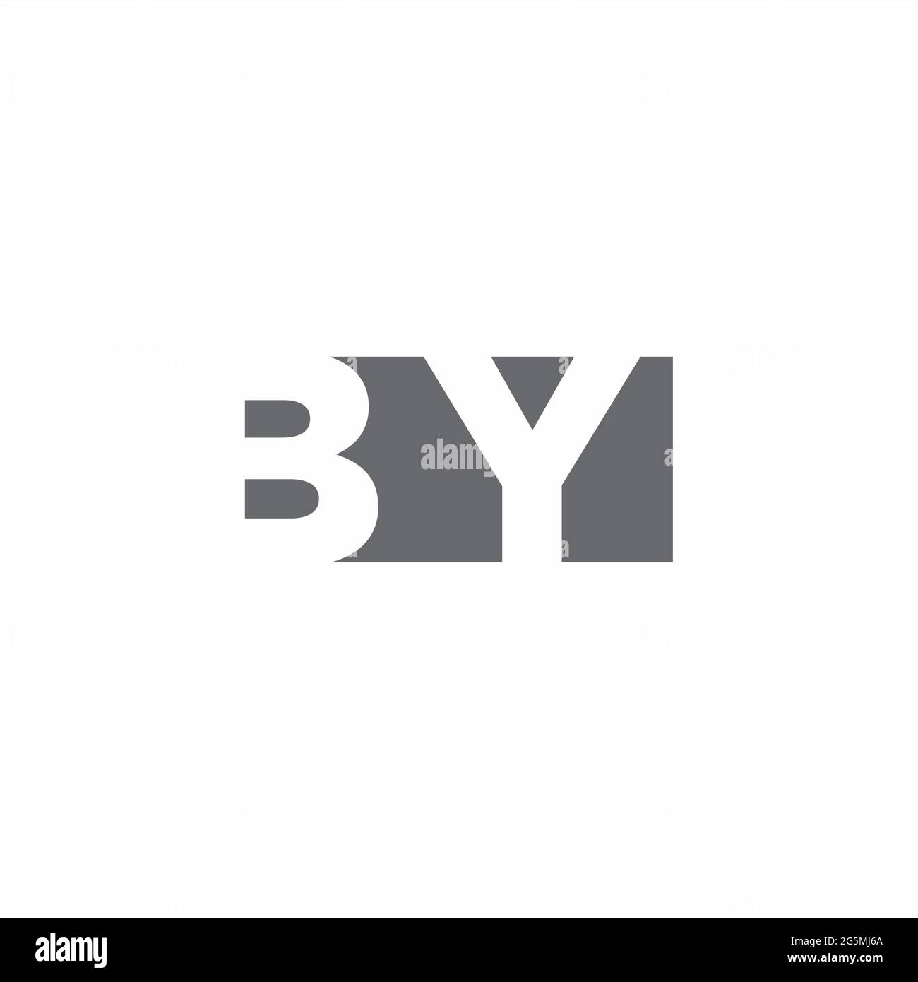 BY Logo monogram with negative space style design template isolated on ...