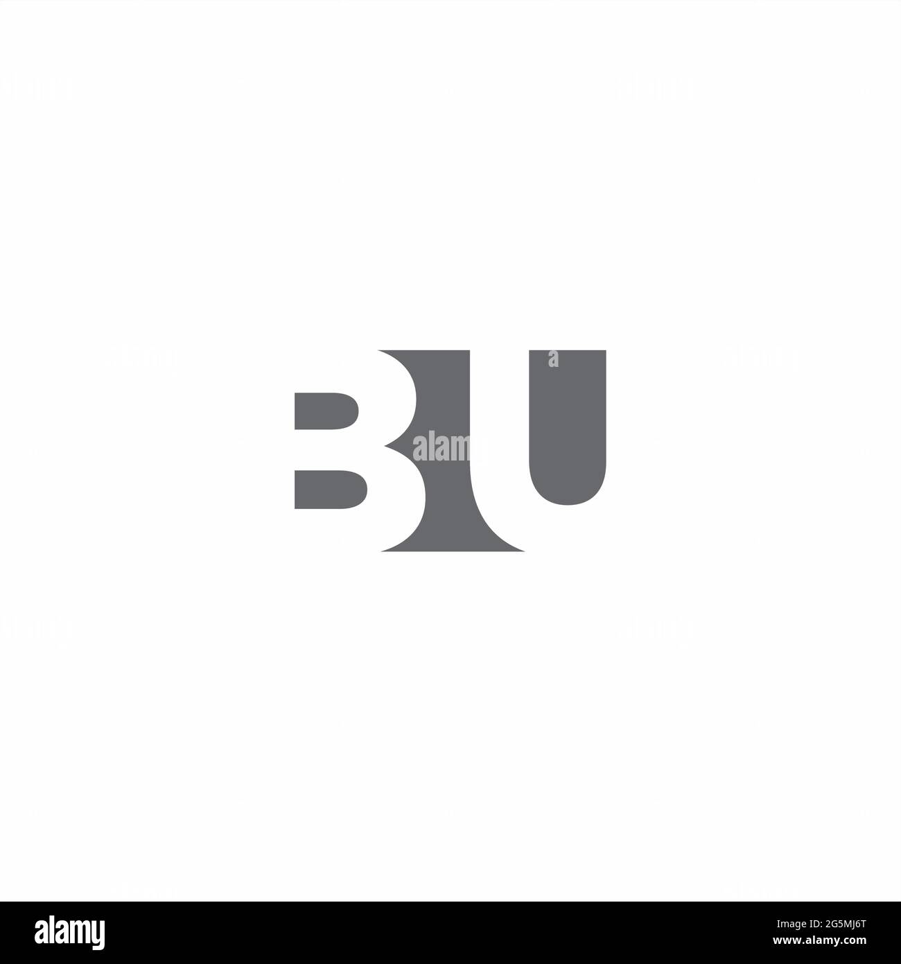 BU Logo monogram with negative space style design template isolated on white background Stock ...