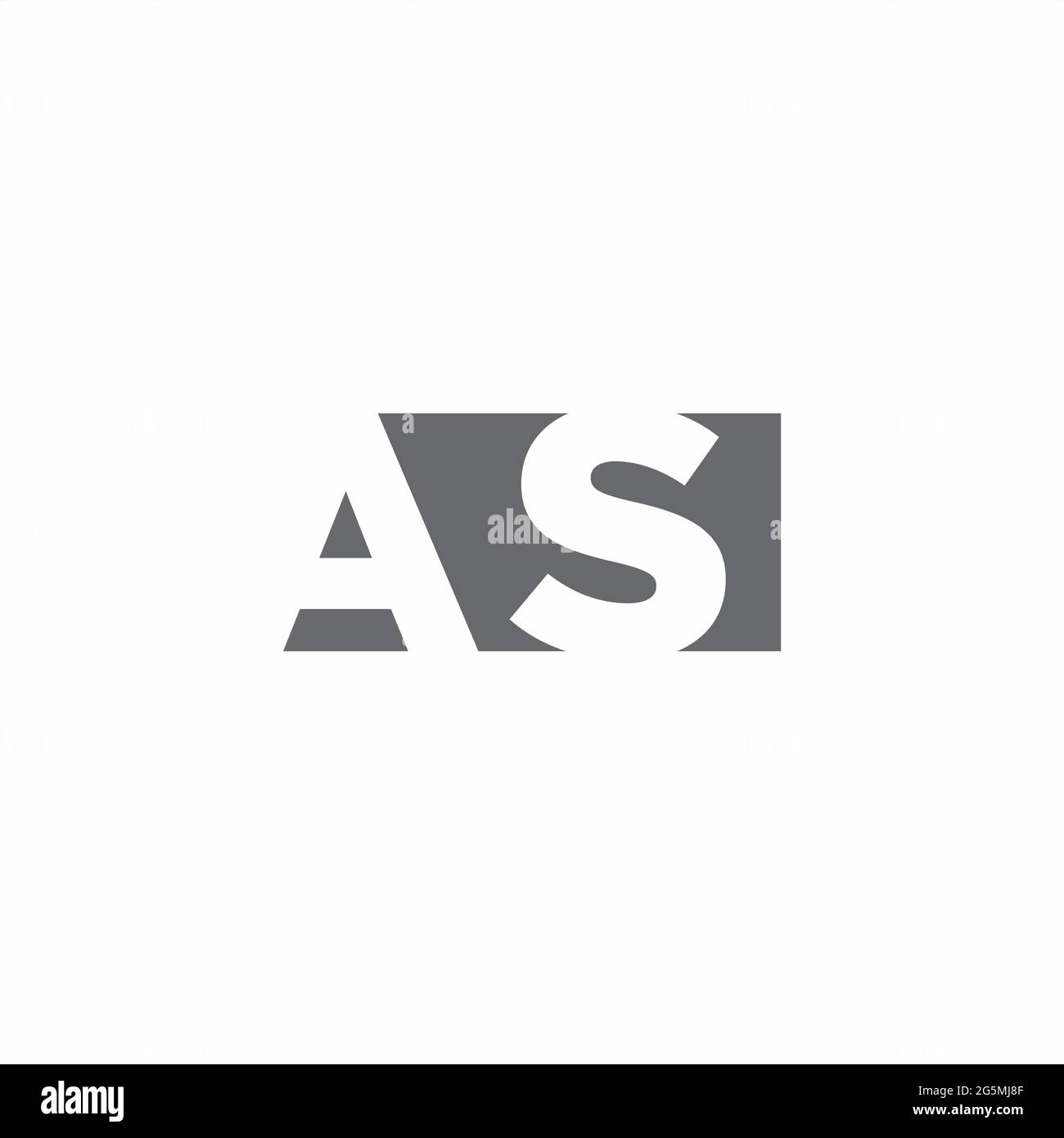 AS Logo monogram with negative space style design template isolated on ...
