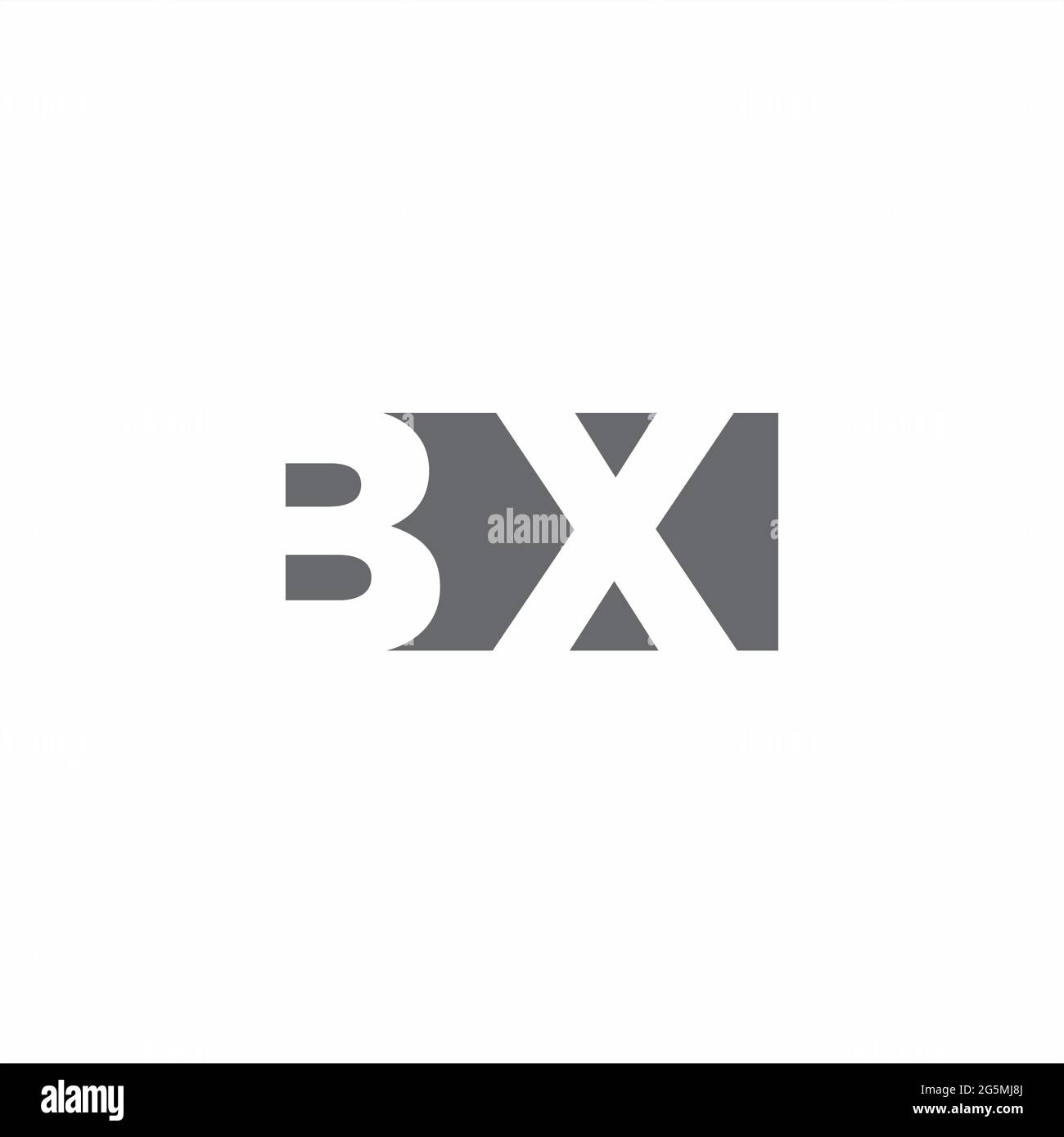 BX Logo monogram with negative space style design template isolated on ...