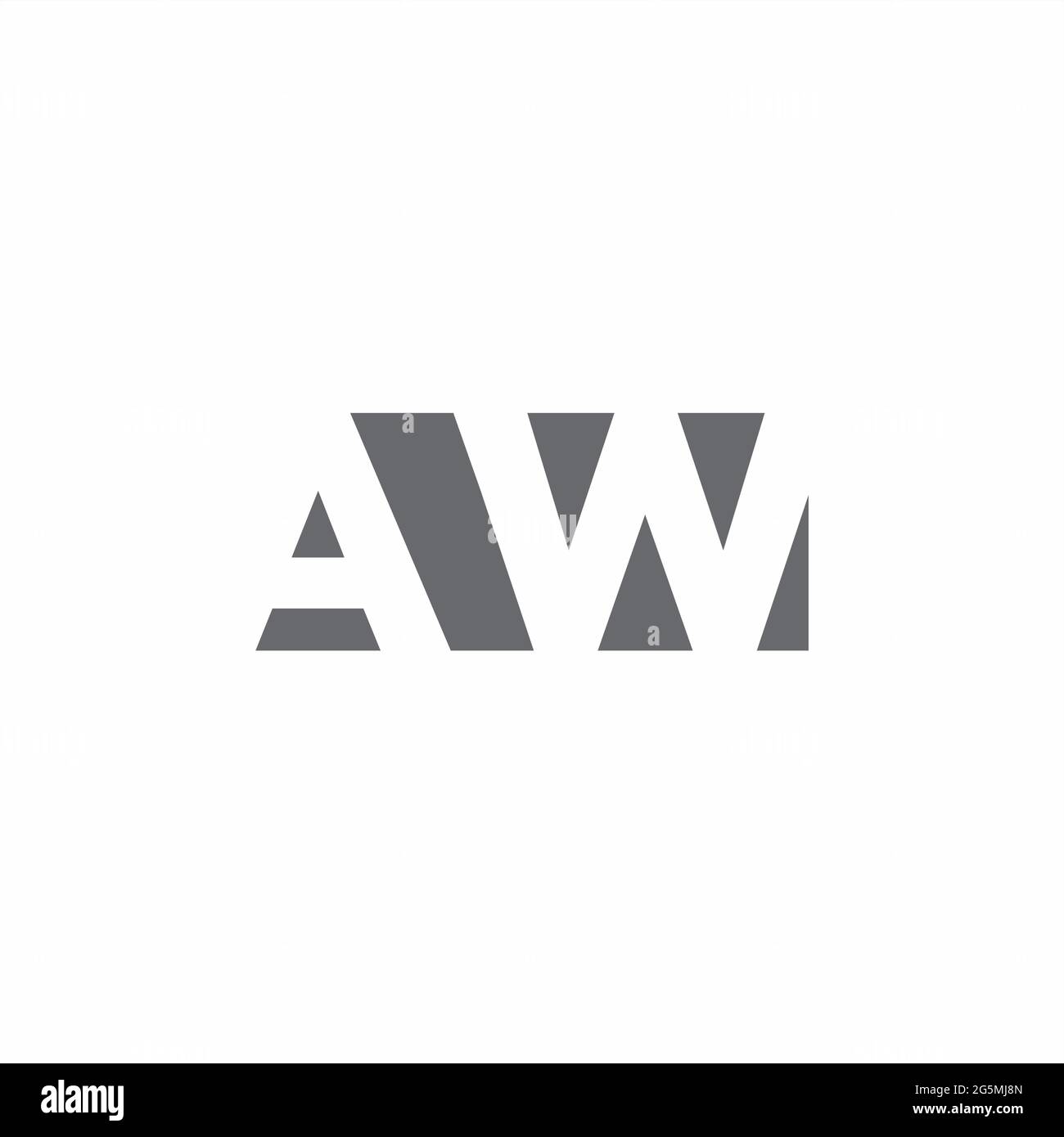 AW Logo monogram with negative space style design template isolated on ...