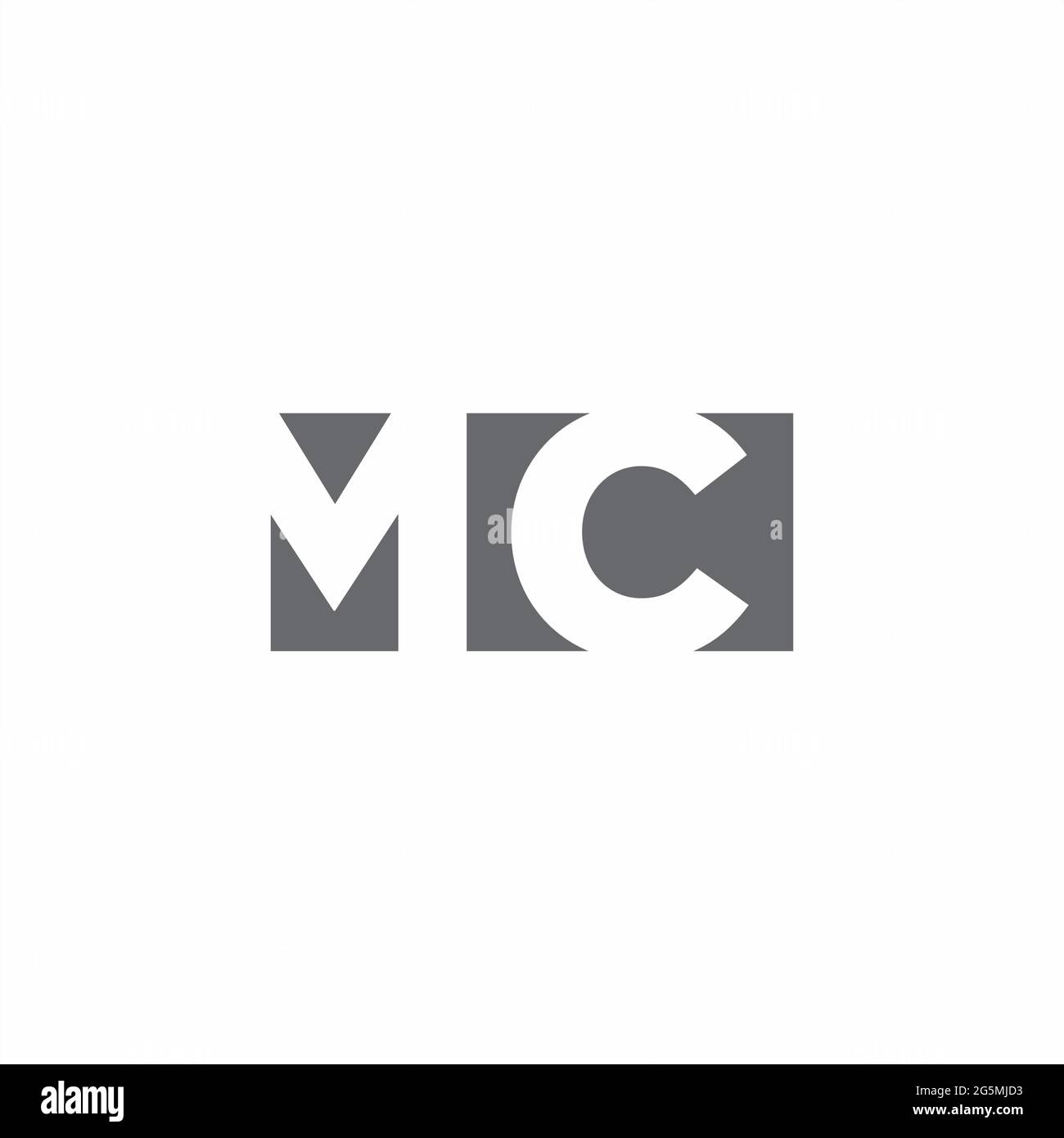 MC Logo monogram with negative space style design template isolated on ...
