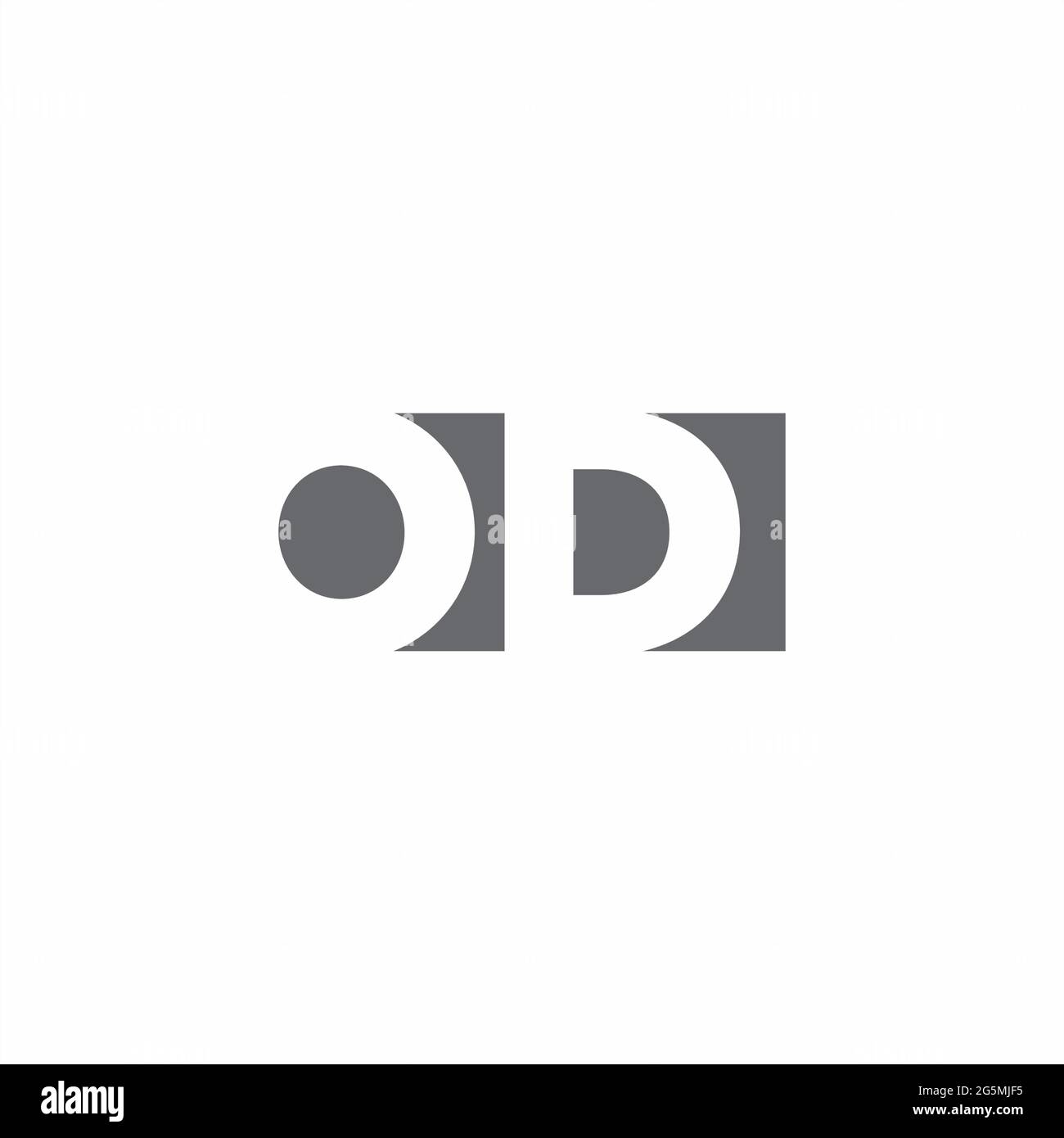 OD Logo monogram with negative space style design template isolated on ...