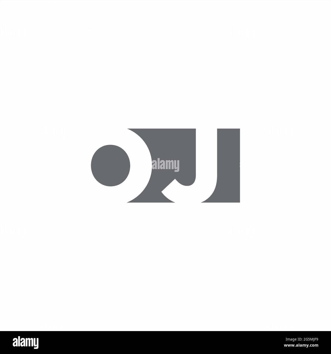 OJ Logo monogram with negative space style design template isolated on ...