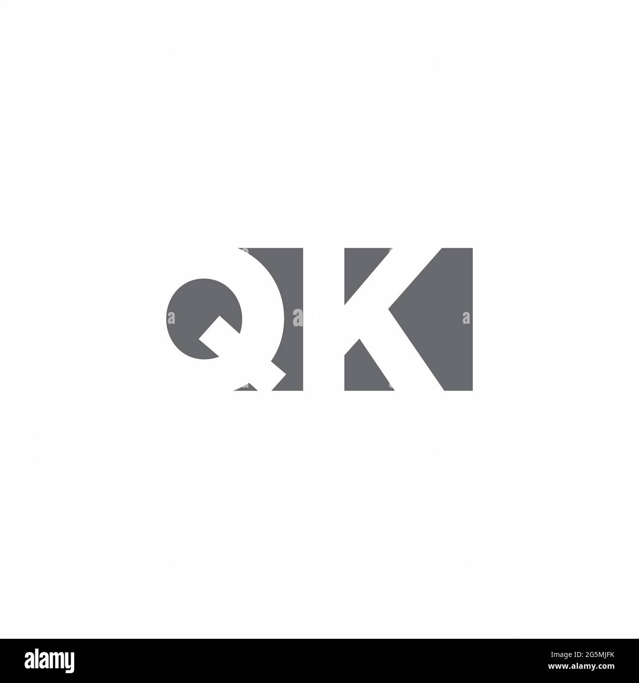 QK Logo monogram with negative space style design template isolated on ...