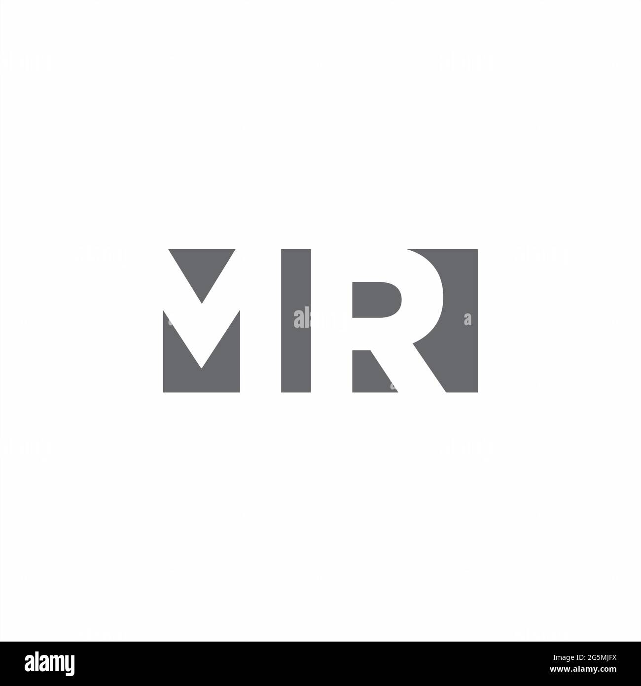 MR Logo monogram with negative space style design template isolated on ...