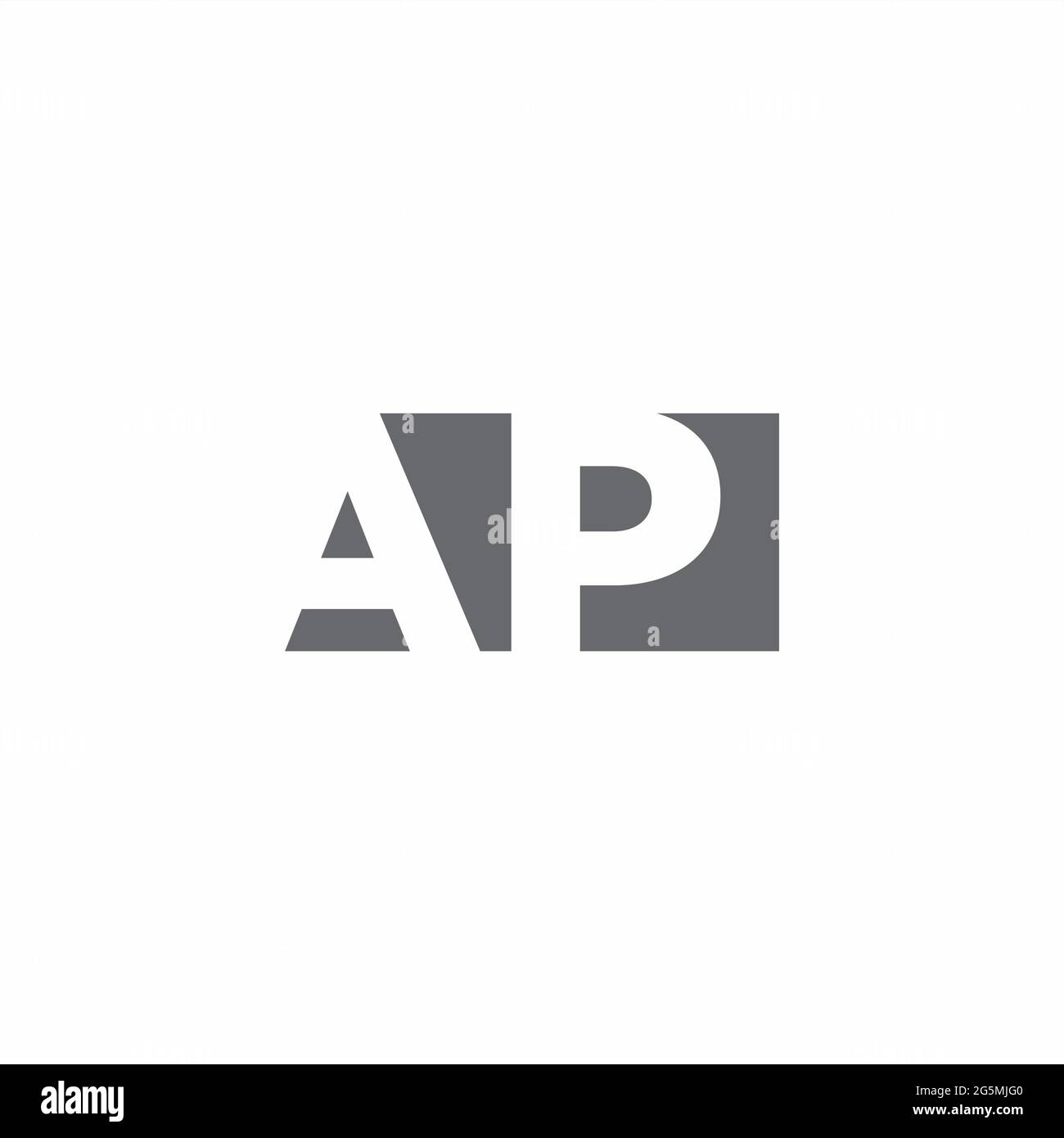 AP Logo monogram with negative space style design template isolated on ...