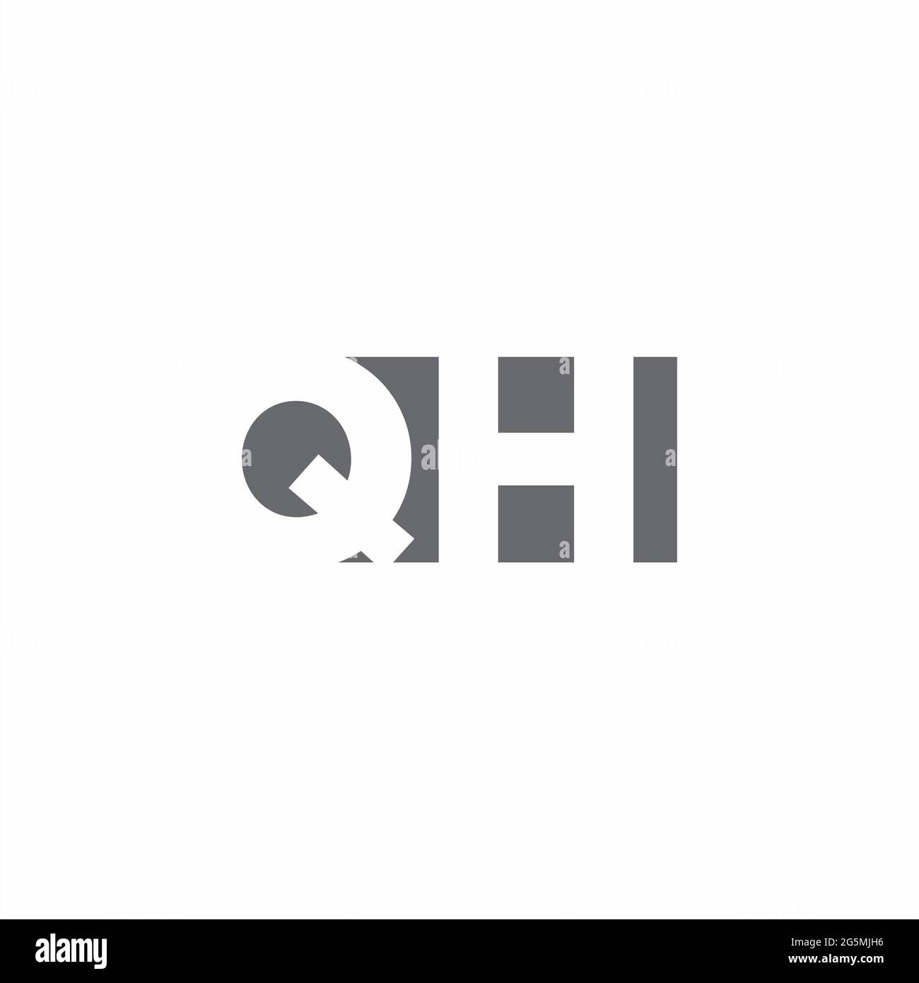 QH Logo monogram with negative space style design template isolated on ...