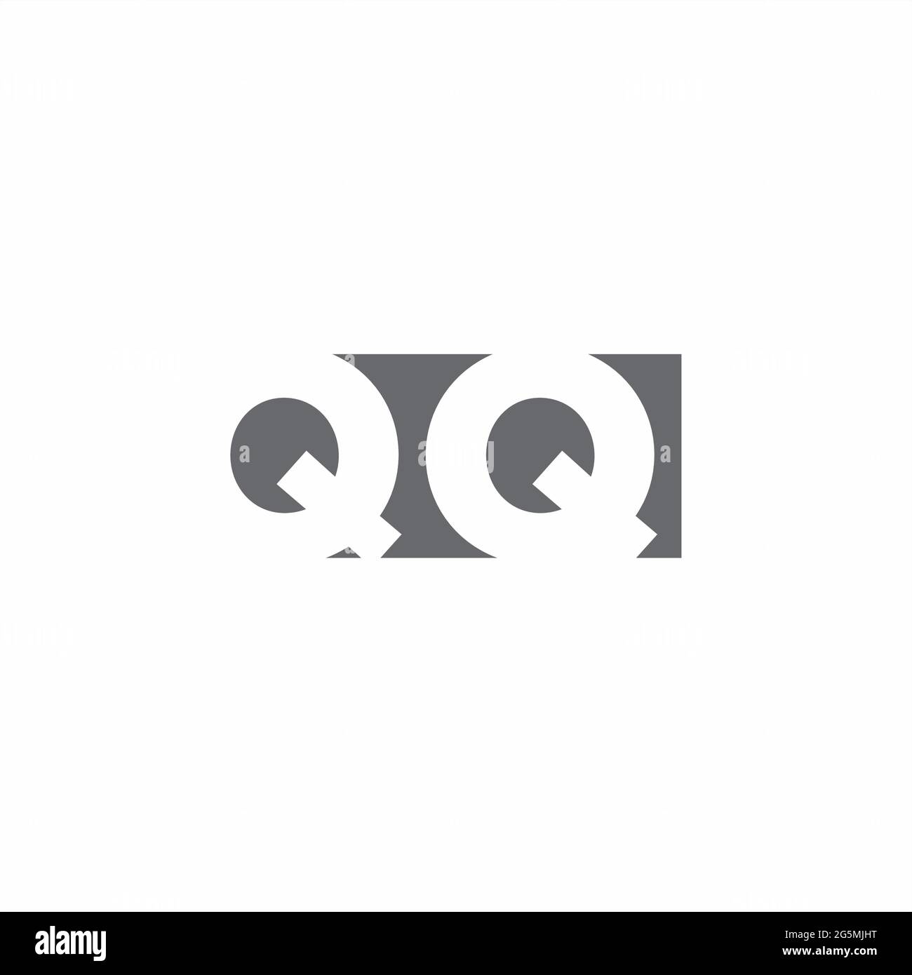 QQ Logo monogram with negative space style design template isolated on white background Stock ...