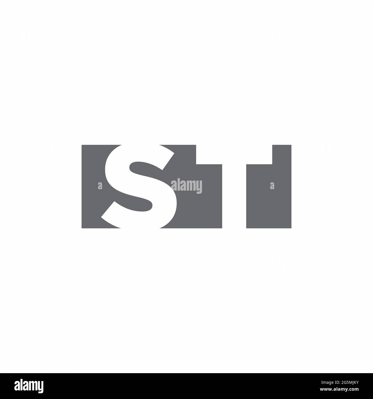 ST Logo monogram with negative space style design template isolated on ...