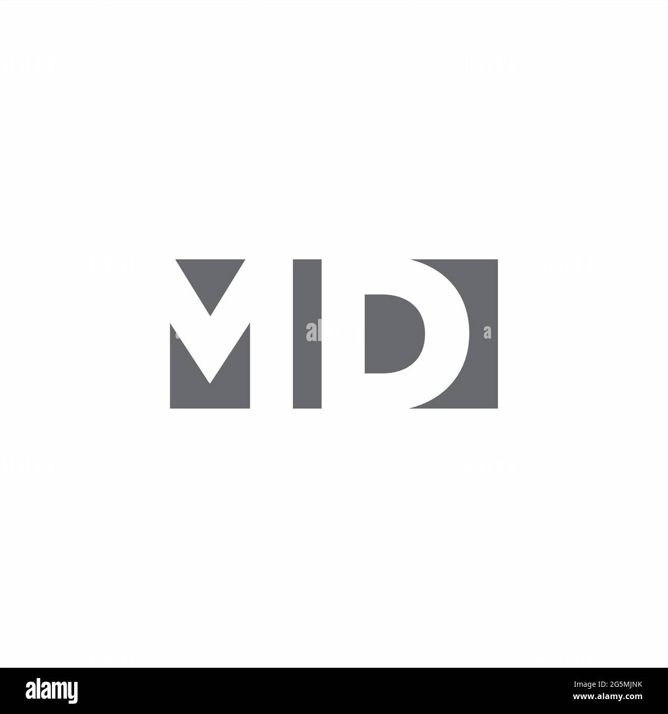 MD Logo monogram with negative space style design template isolated on ...
