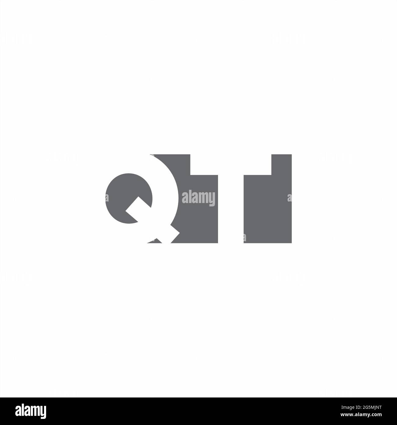 QT Logo monogram with negative space style design template isolated on white background Stock ...
