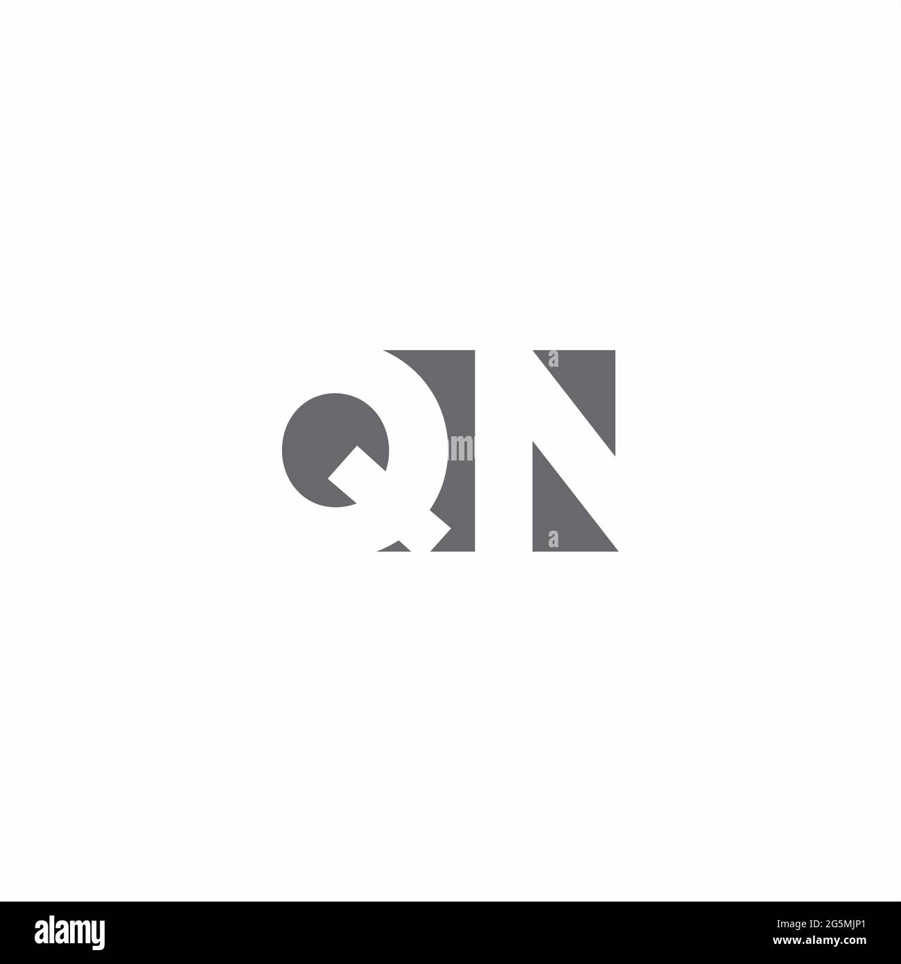 QN Logo monogram with negative space style design template isolated on ...