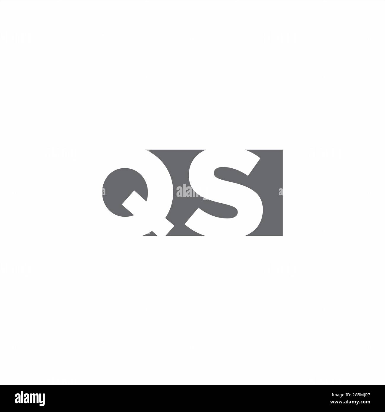 QS Logo monogram with negative space style design template isolated on ...