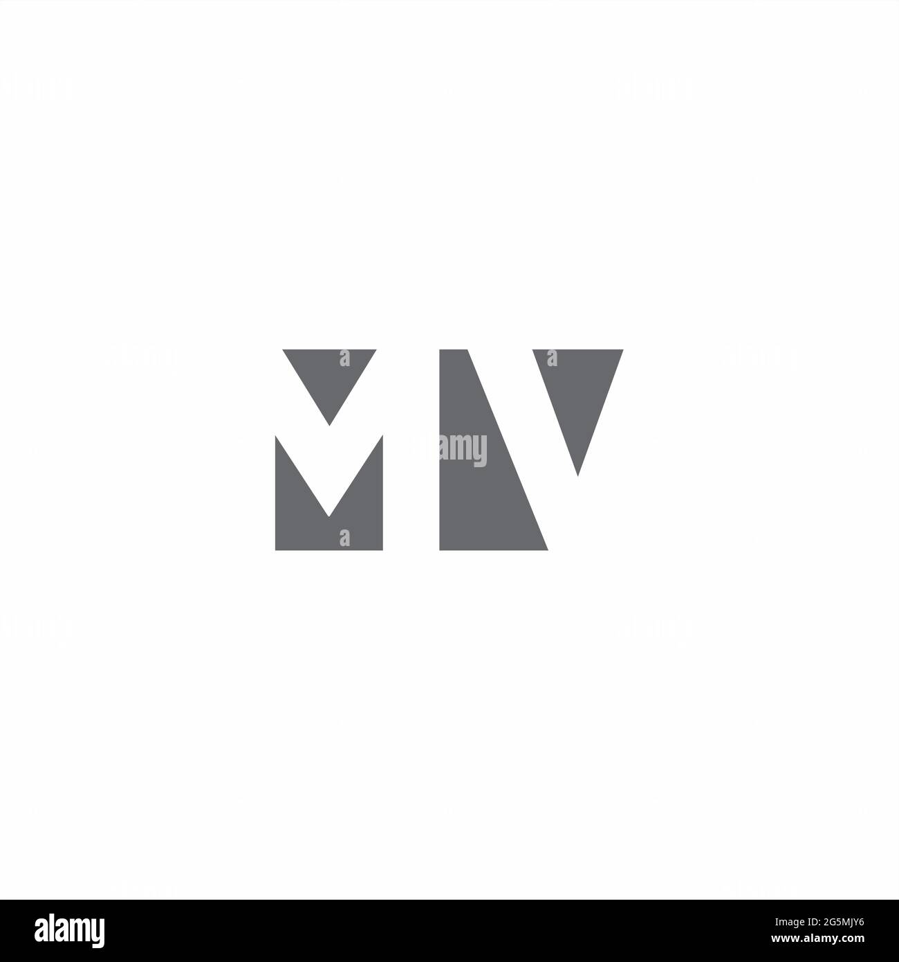 MV Logo monogram with negative space style design template isolated on white background Stock ...