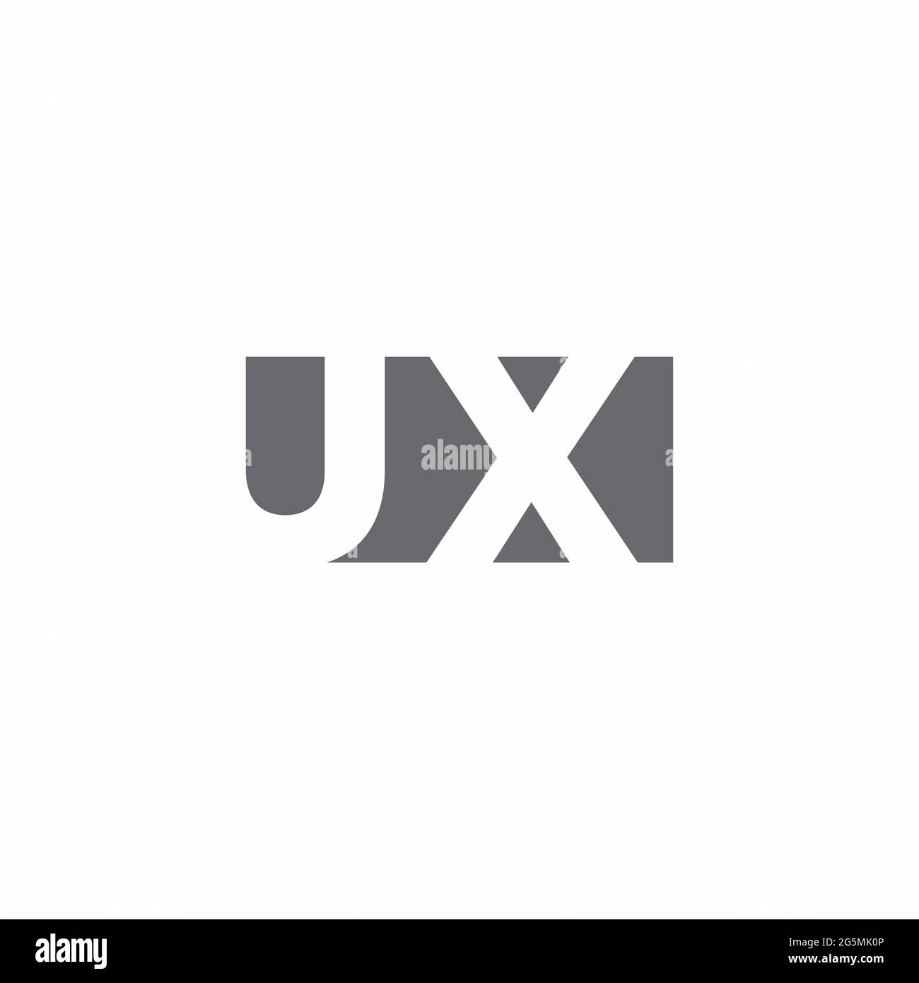 UX Logo monogram with negative space style design template isolated on white background Stock ...