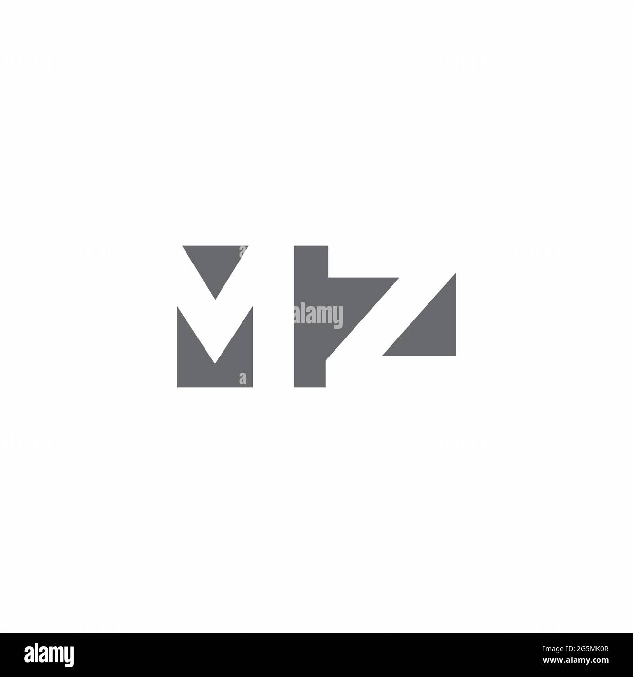 MZ Logo monogram with negative space style design template isolated on white background Stock ...