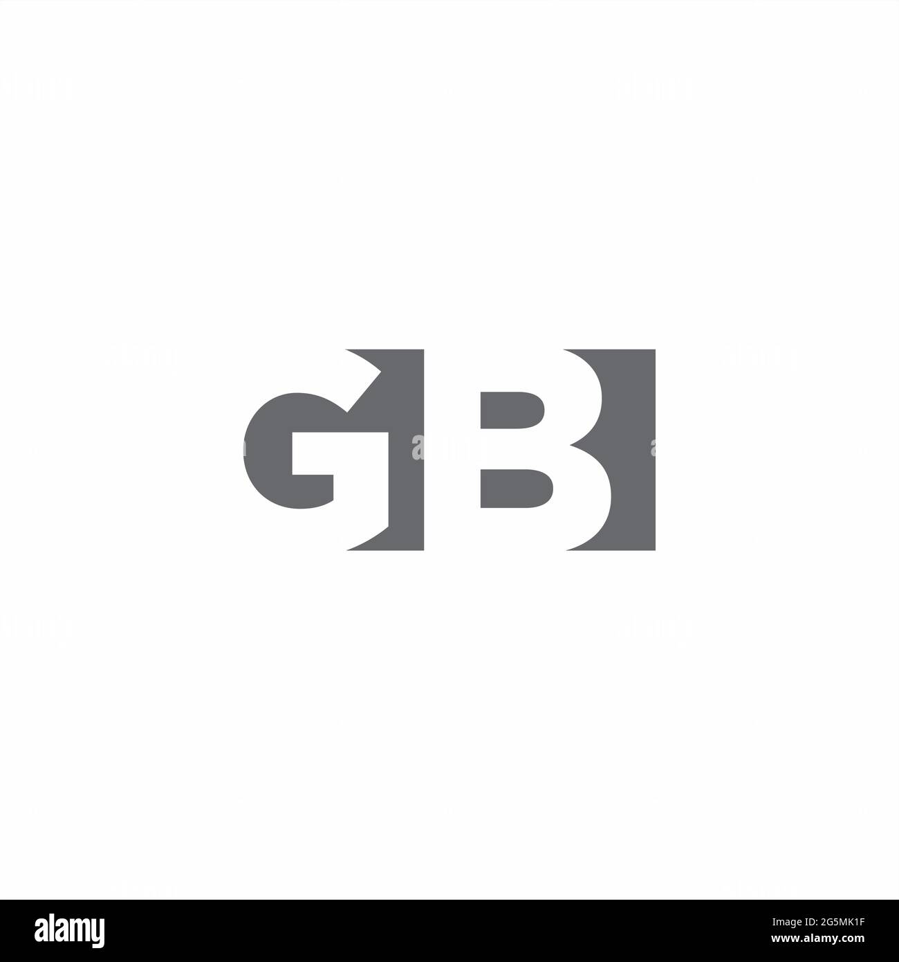 GB Logo monogram with negative space style design template isolated on ...
