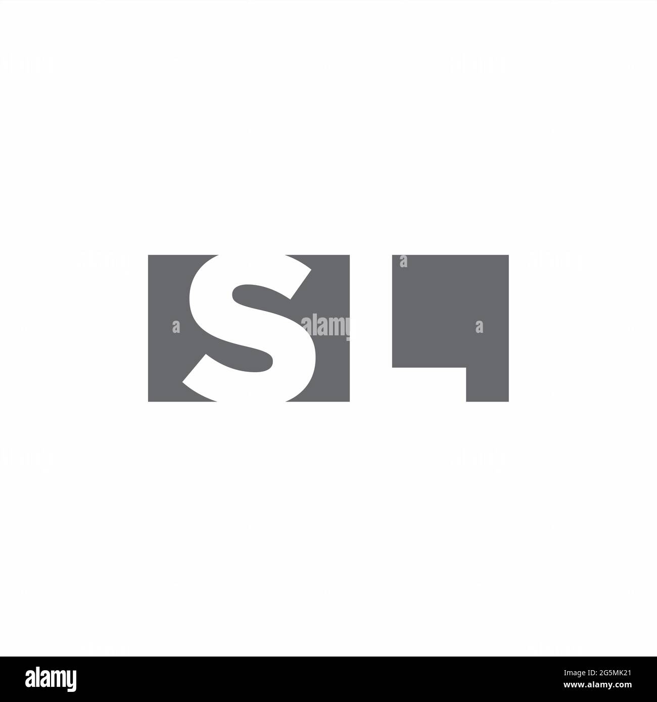 SL Logo monogram with negative space style design template isolated on ...