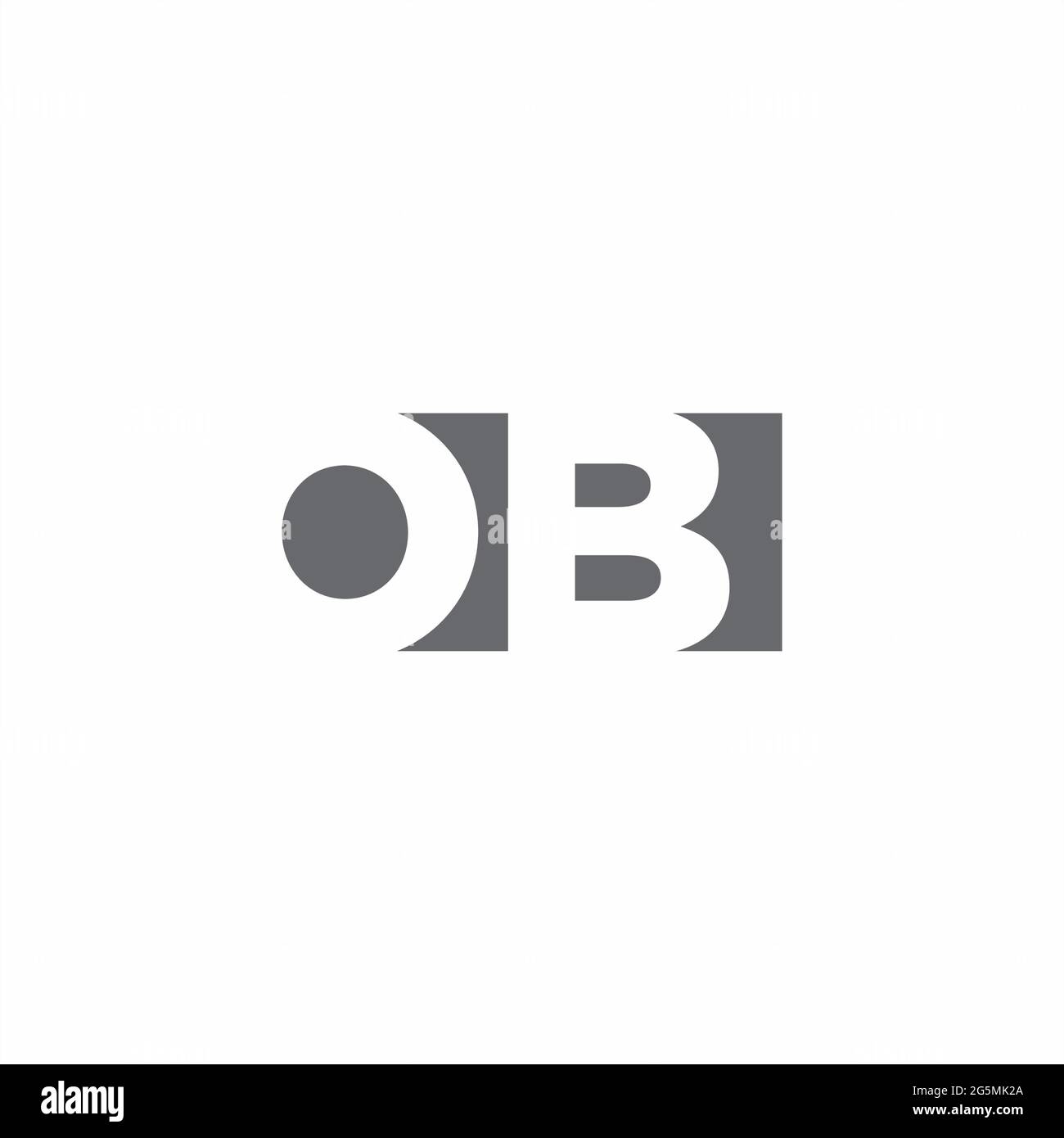 OB Logo monogram with negative space style design template isolated on white background Stock ...