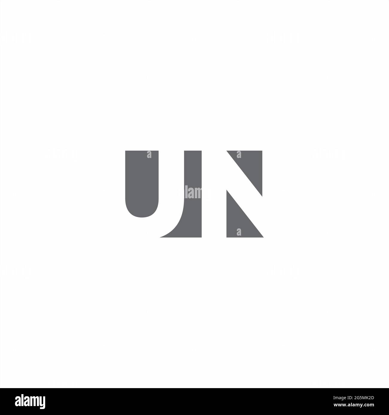 UN Logo monogram with negative space style design template isolated on ...