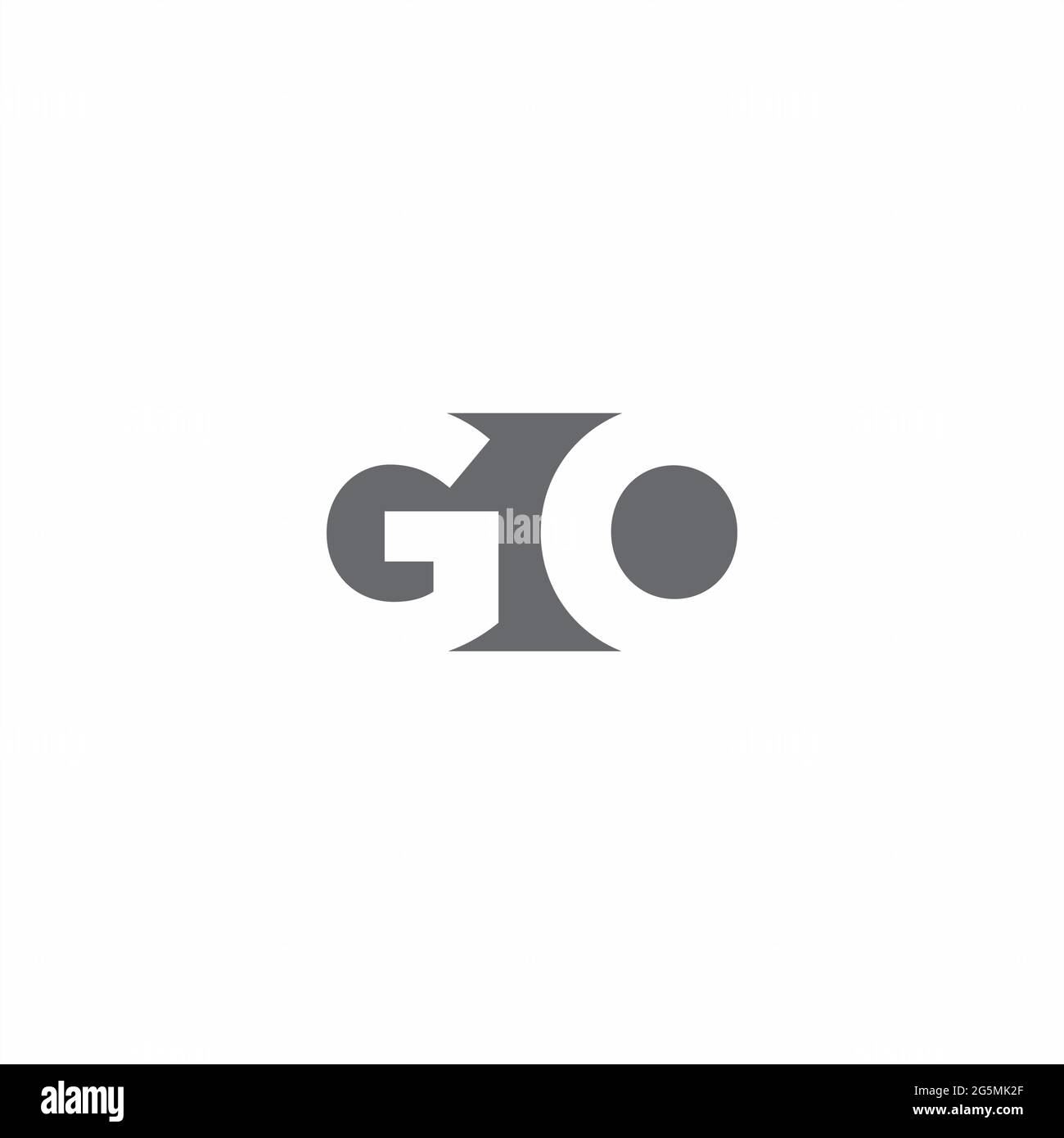 GO Logo monogram with negative space style design template isolated on ...