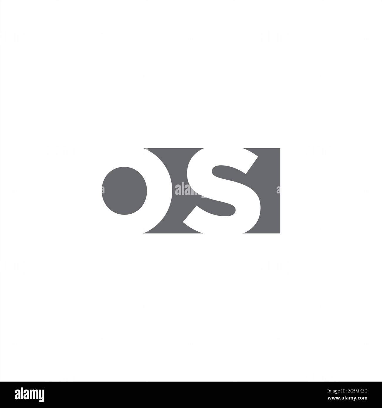 OS Logo monogram with negative space style design template isolated on ...