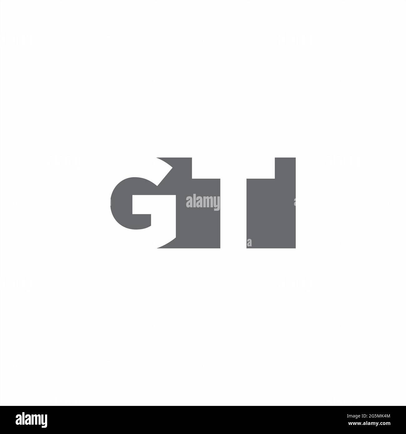 GT Logo monogram with negative space style design template isolated on ...